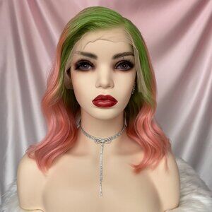 Hair | Rose Pink Lace Front Wig Virgin Human Hair Custom Color Wig ...